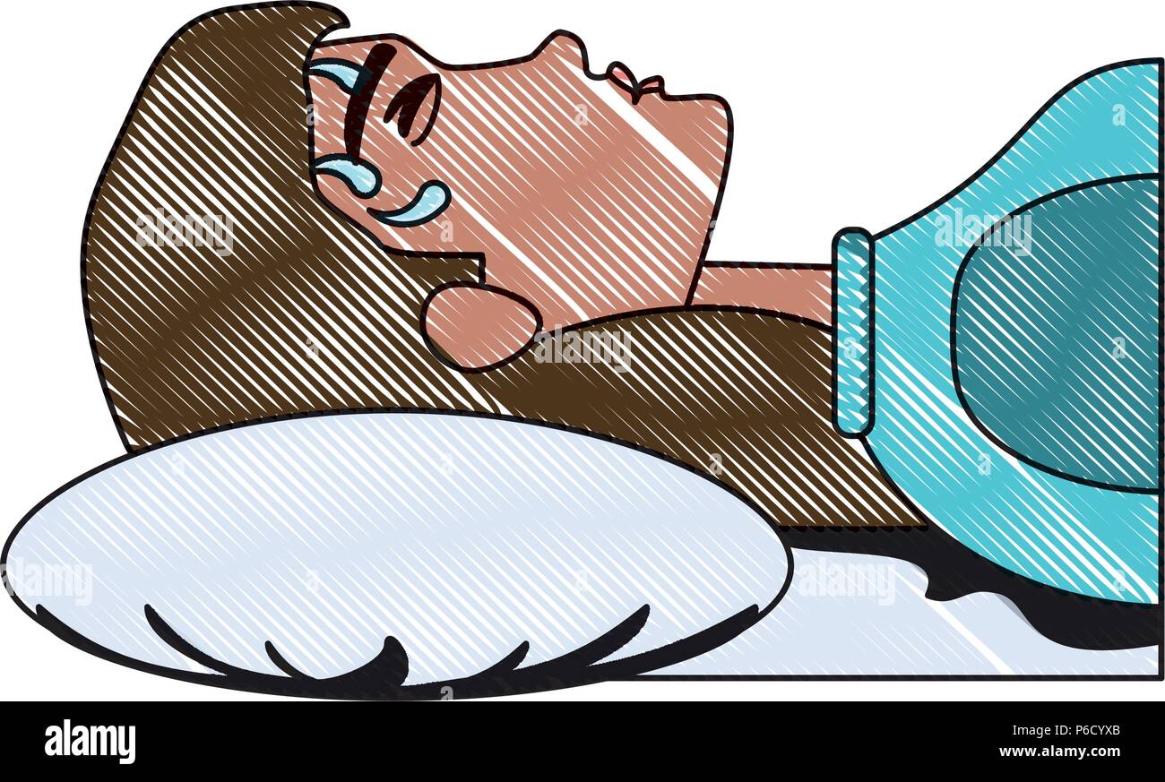 woman lying with fever icon over white background, vector illustration ...