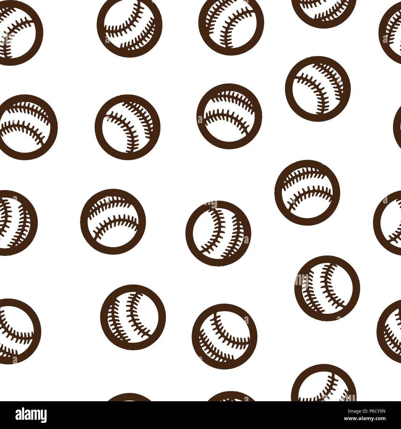 Baseball ball pattern seamless. Vector illustration. Isolated white ...