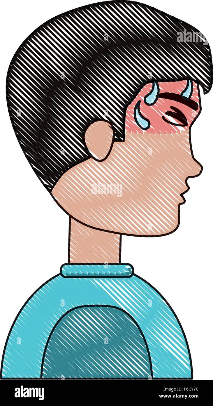 man with fever icon over white background, vector illustration Stock ...