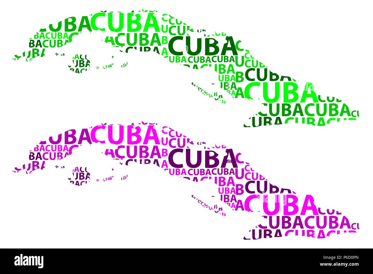 Sketch Cuba letter text map, Cuba - in the shape of the continent, Map ...