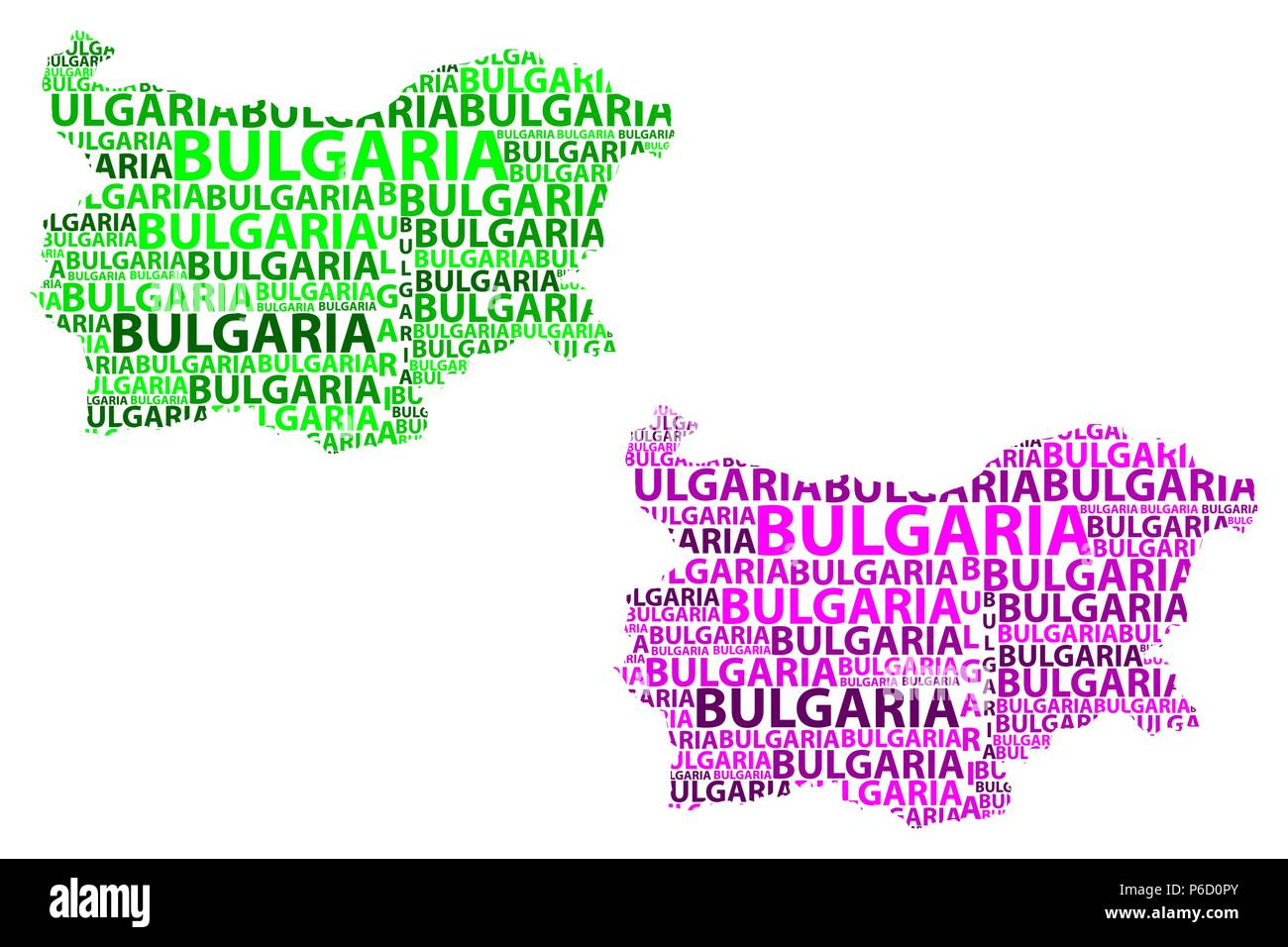 Sketch Bulgaria letter text map, Bulgaria - in the shape of the ...