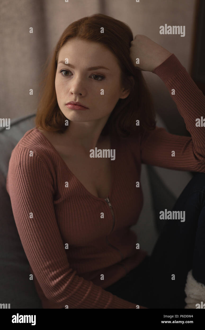 Red hair woman relaxing hi-res stock photography and images - Alamy