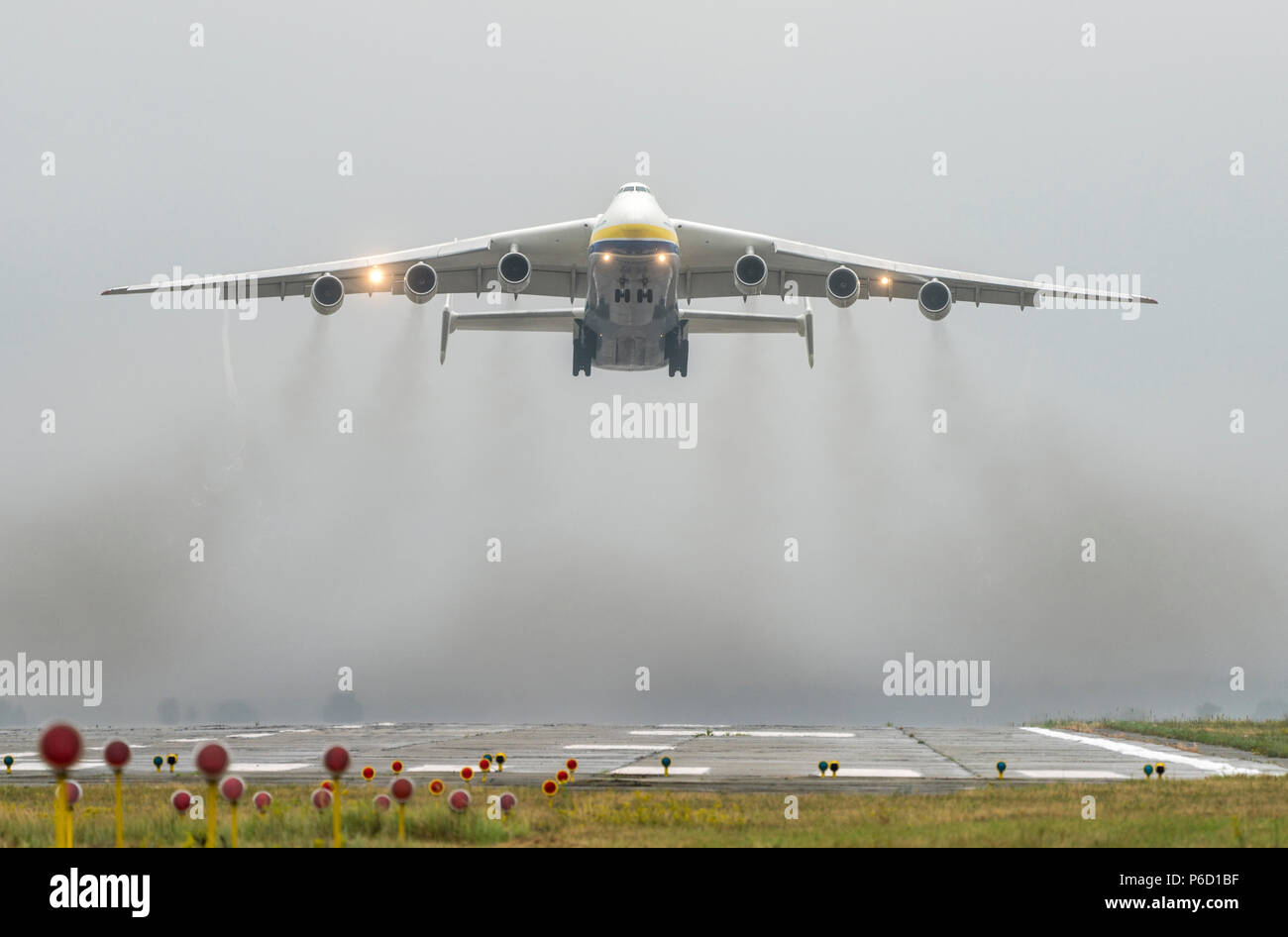 Antonov An-225 Mriya aircraft takes off from the Gostomel airport in ...