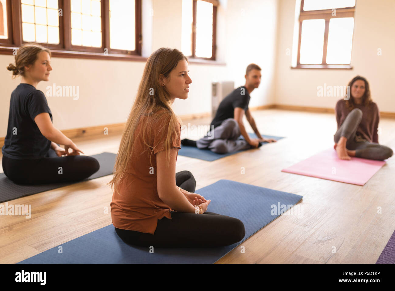 Group of people interacting with each other Stock Photo - Alamy