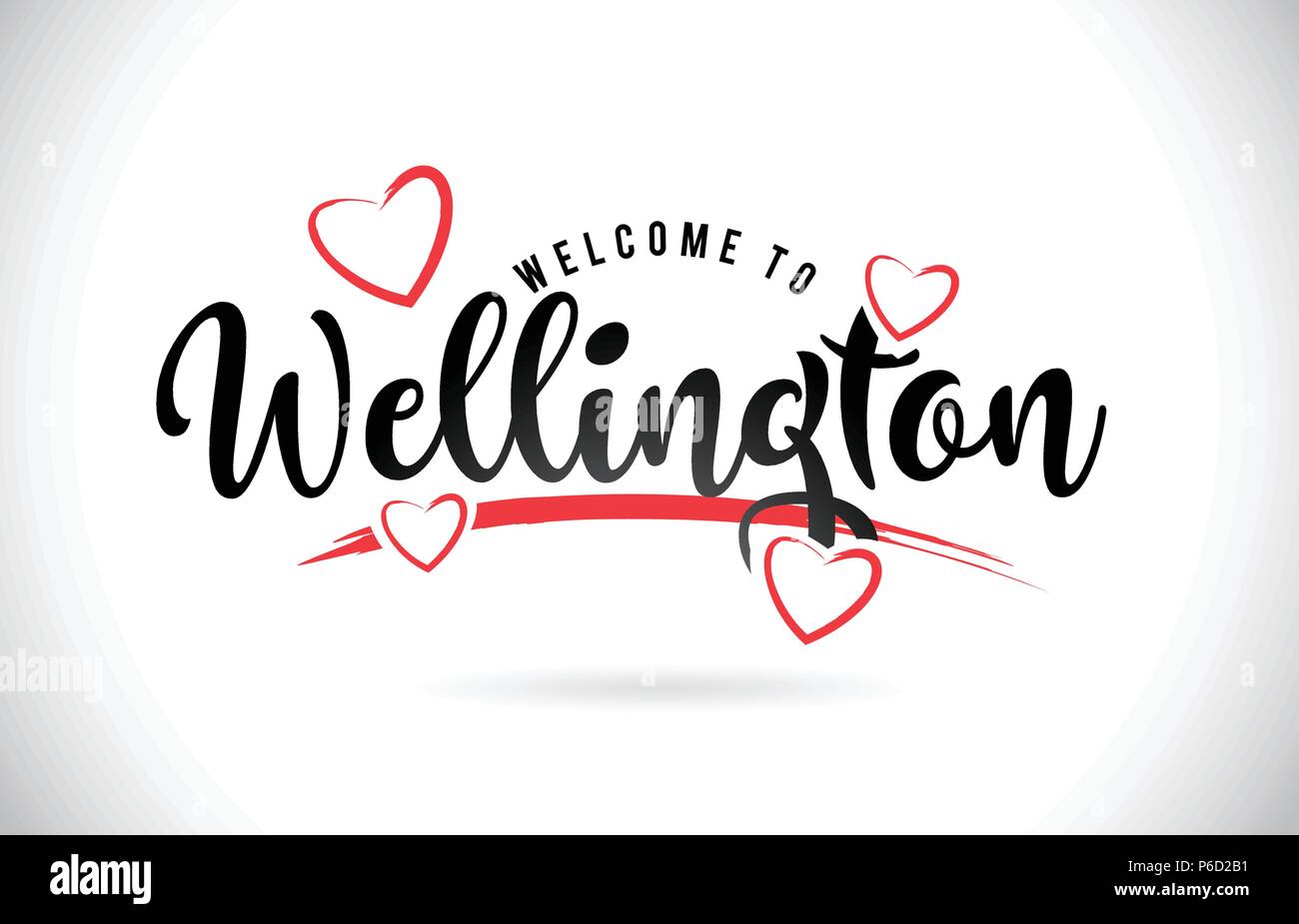 Wellington Welcome To Word Text with Handwritten Font and Red Love ...
