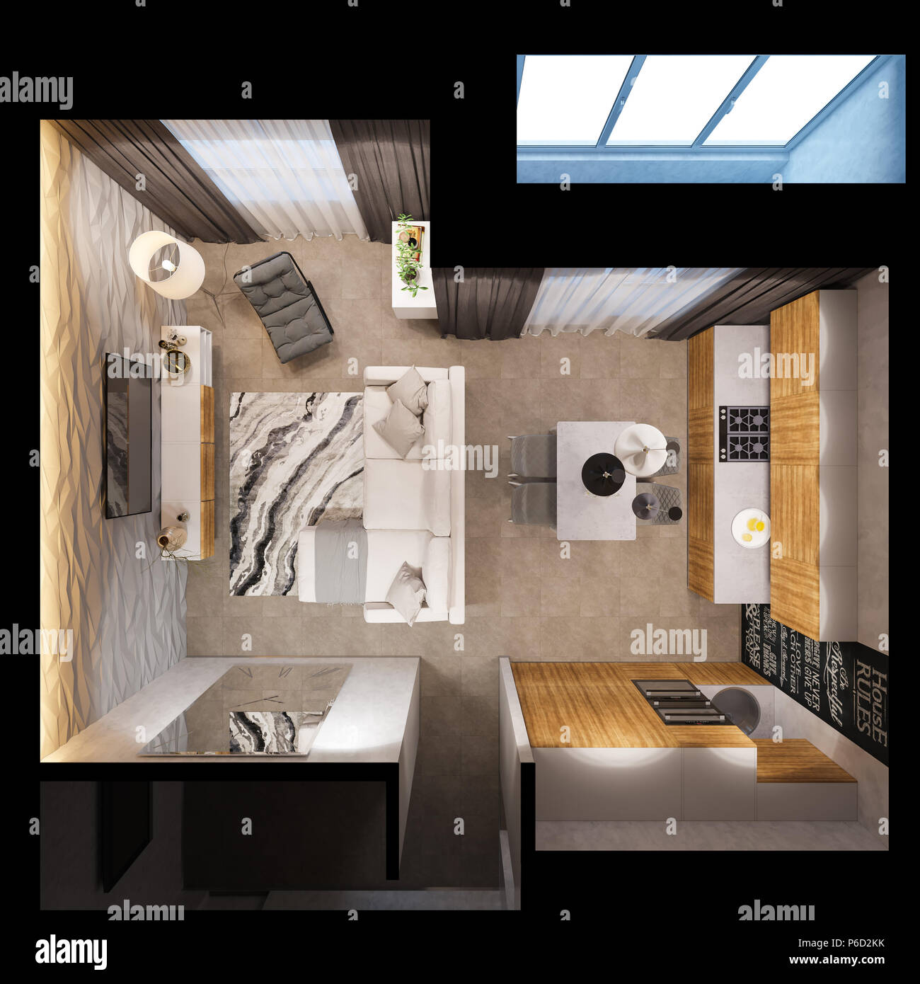 3d render interior design of the apartments is in Scandinavian s Stock ...