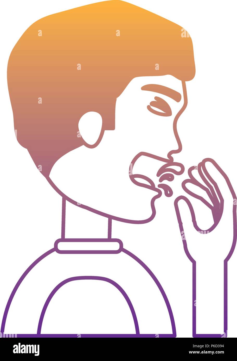 man with tuberculosis icon over white background, vector illustration ...
