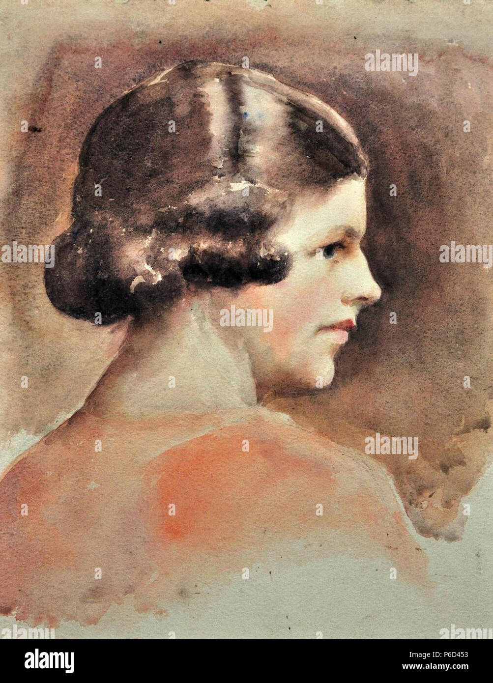 Portrait of Helen Hatton, his wife. VWilliam Henry Margetson was ...