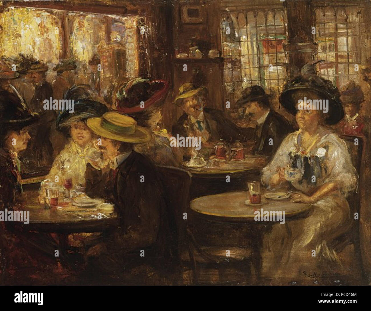 English: Theeuurtje in 't Goude Hooft, Den Haag . circa 1910 53 ...