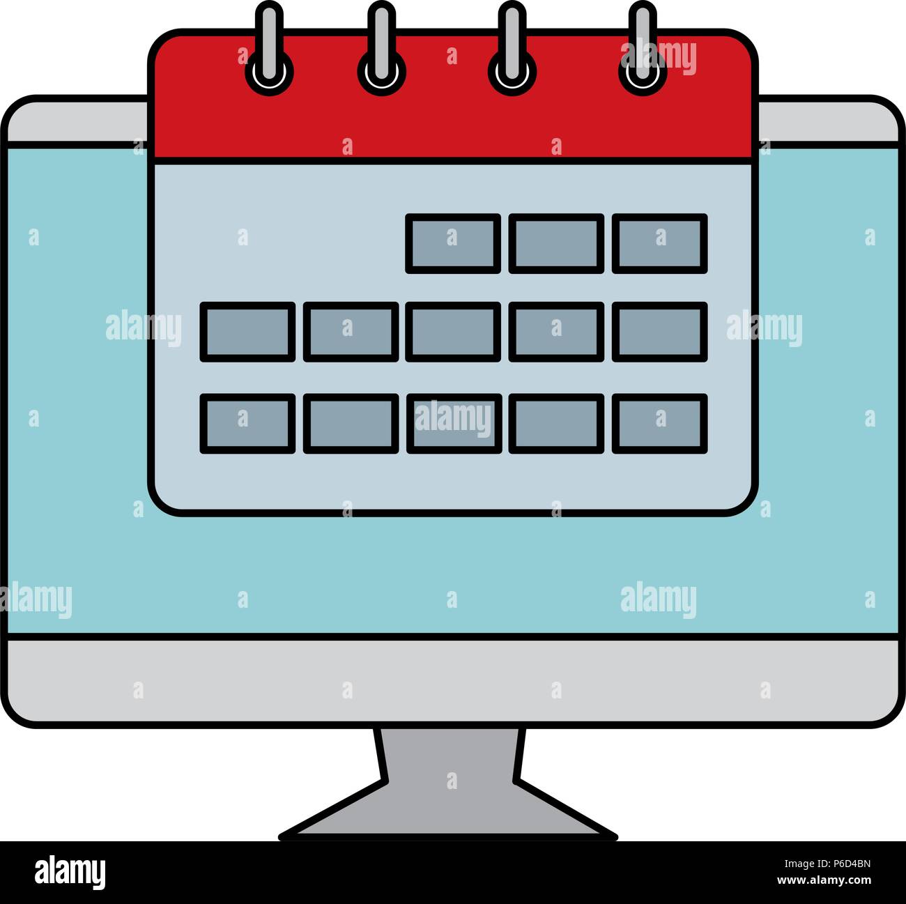 computer display with calendar Stock Vector Image & Art - Alamy