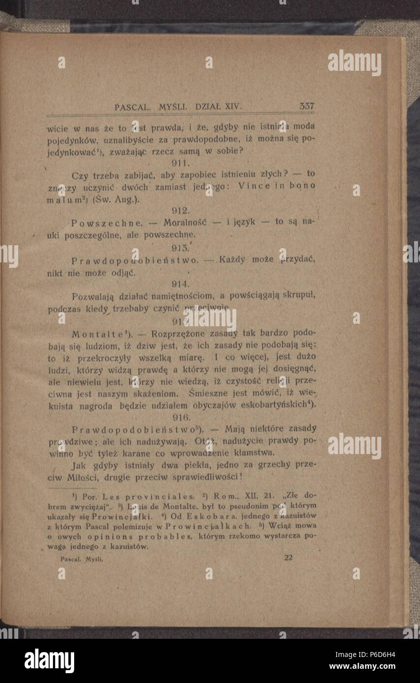 69 PL Blaise Pascal-Myśli 365 Stock Photo - Alamy