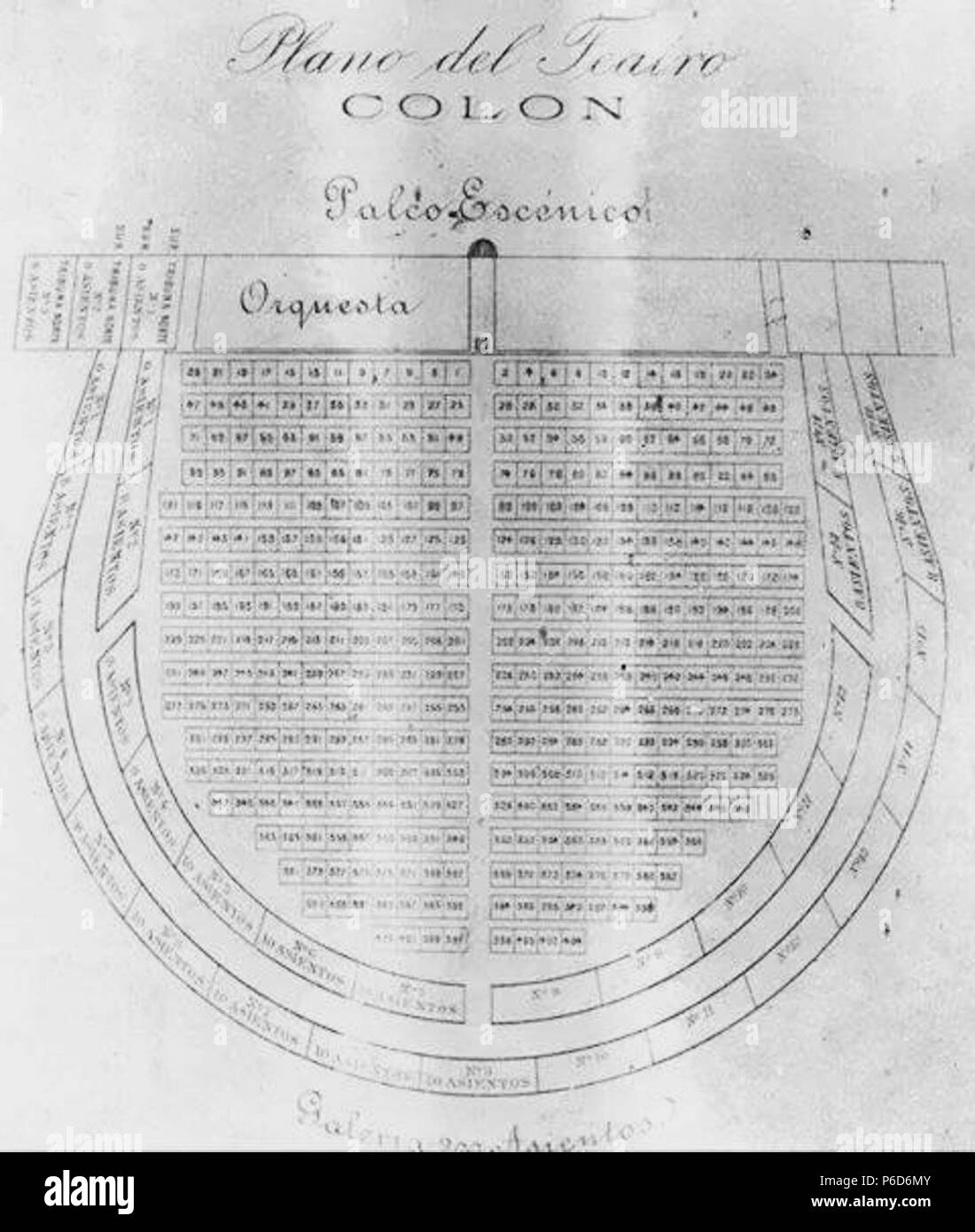 Español: Plano del Teatro Colón. 1890 70 Planoteatrocolon Stock Photo ...