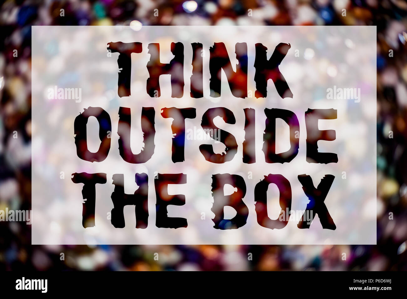 Conceptual hand writing showing Think Outside The Box. Business photo ...