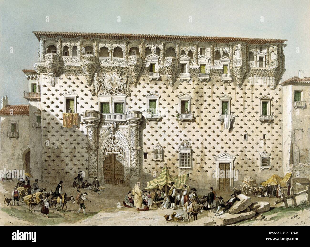 GUADALAJARA. PALACIO DUQUE DEL INFANTADO. GRABADO DE GENARO PEREZ DE ...