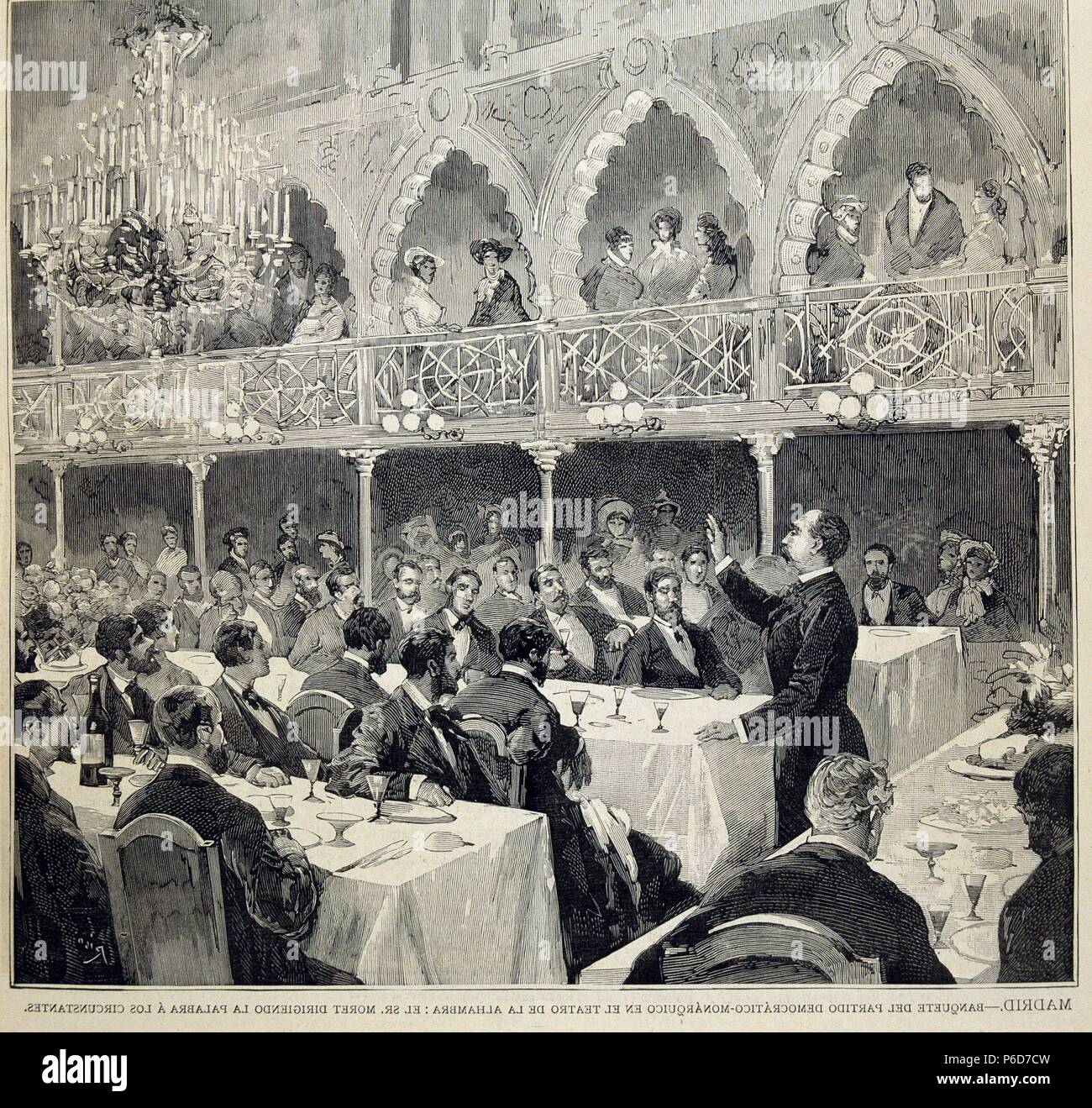 MORET , SEGISMUNDO. POLITICO ESPAÑOL. CADIZ 1838 - 1913. " BANQUETE DEL ...