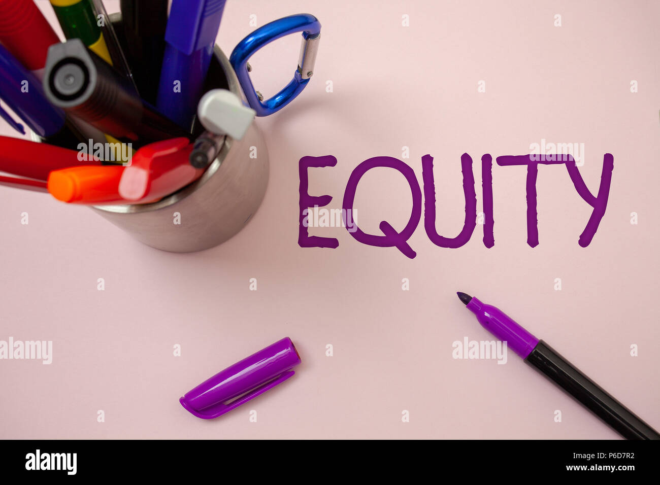 Handwriting text writing Equity. Concept meaning Value of a company ...