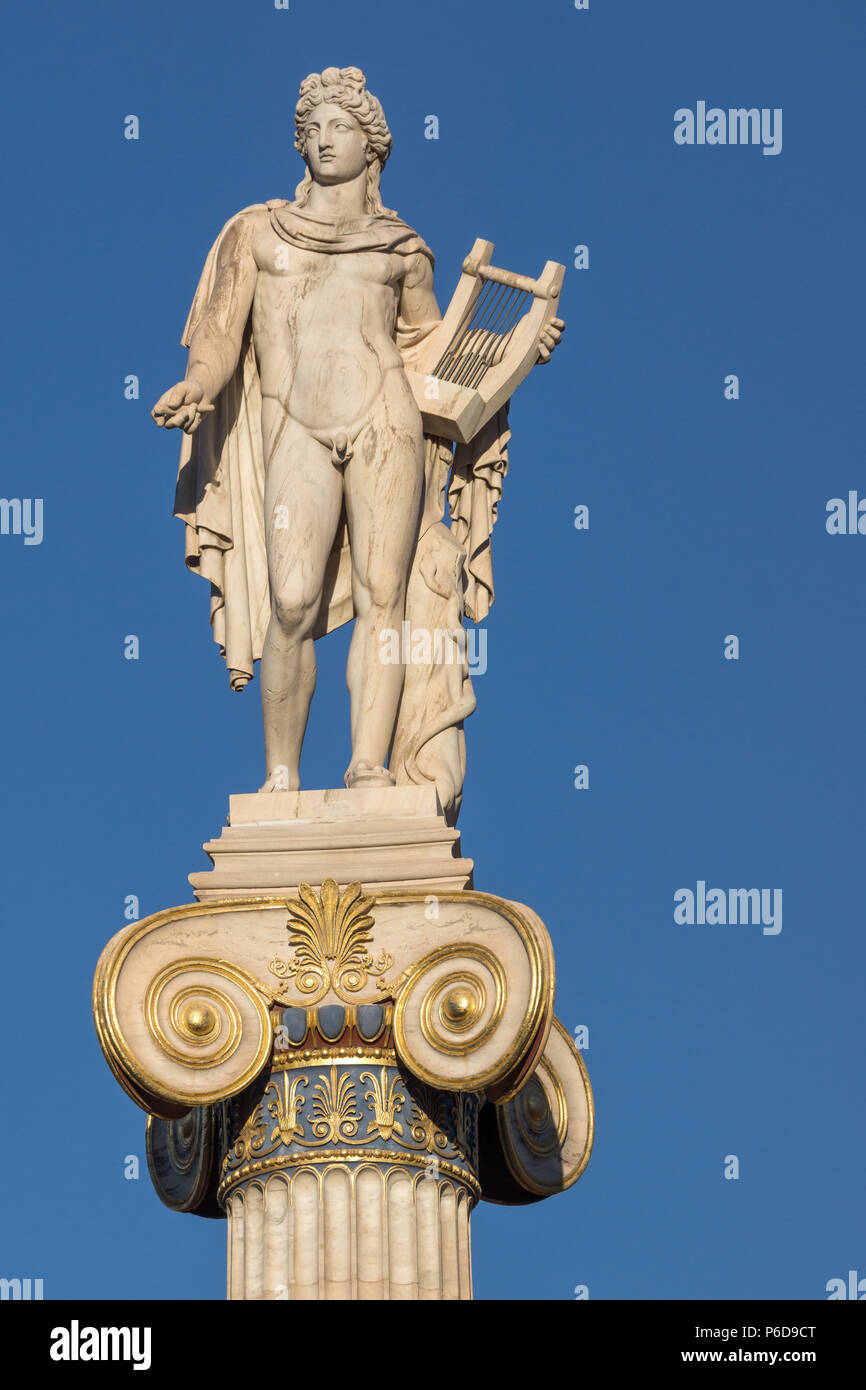 Apollo statue in academy greece hi-res stock photography and images - Alamy