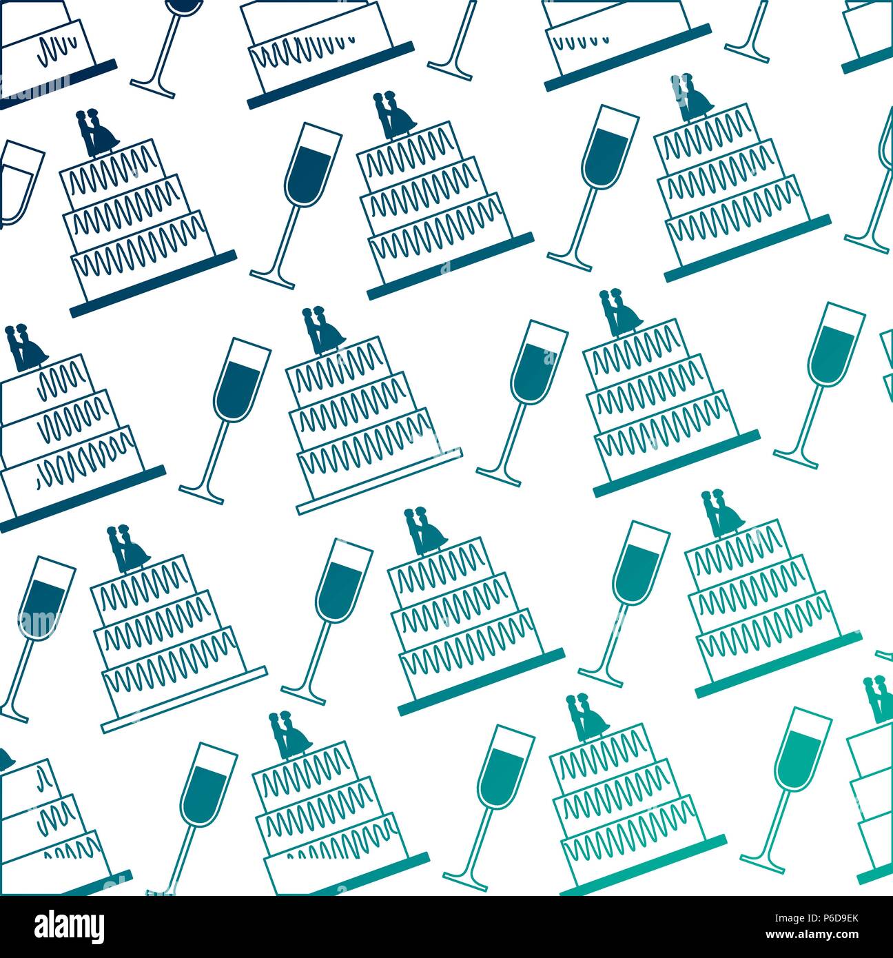 wedding cakes and cups pattern Stock Vector Image & Art - Alamy