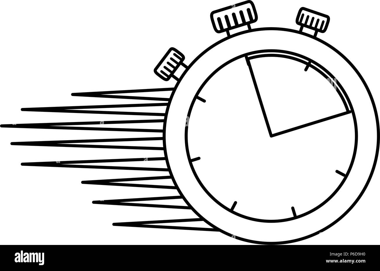 timer chronometer with speed lines vector illustration design Stock ...
