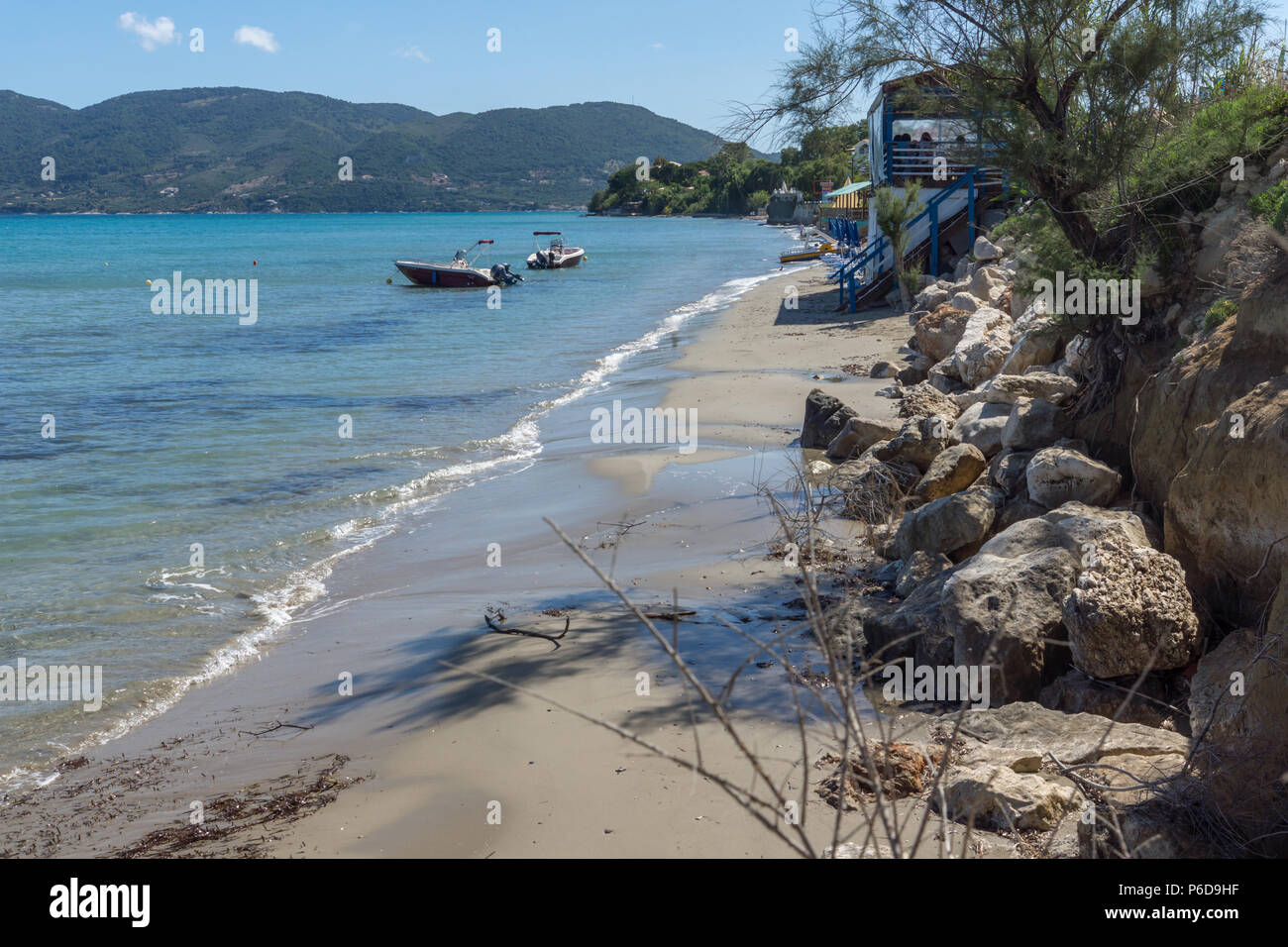 Amazing seascape of Koukla beach, Zakynthos island, Greece Stock Photo ...