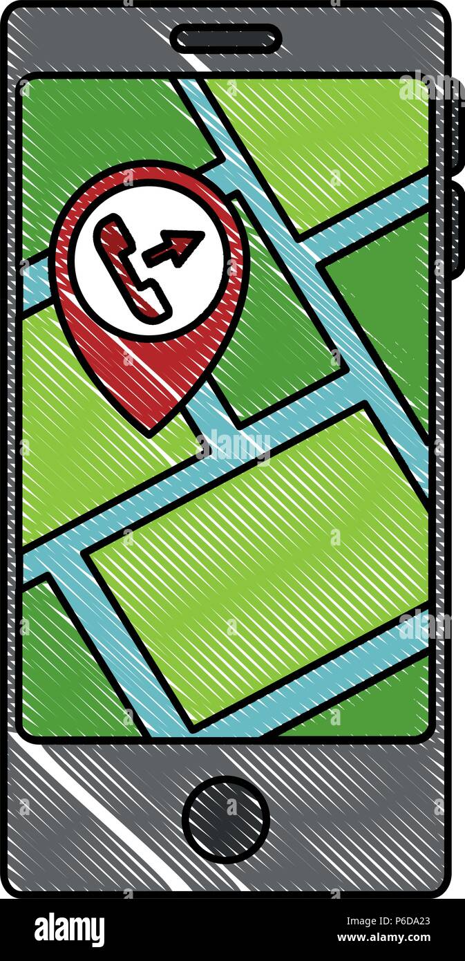 smartphone with gps app vector illustration design Stock Vector Image ...