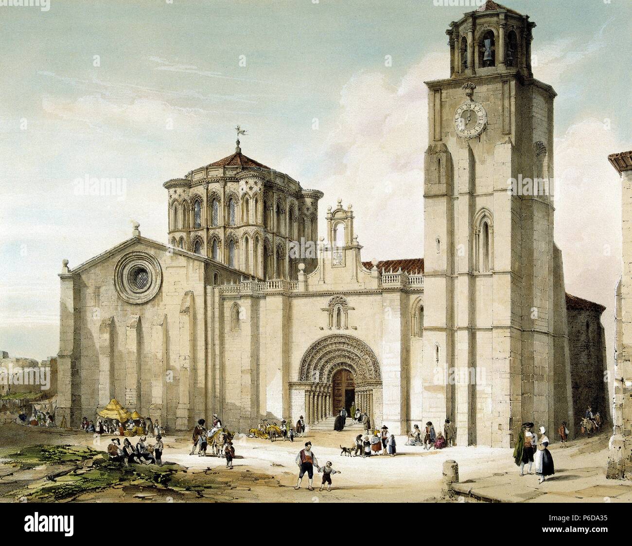 ZAMORA. TORO. IGLESIA COLEGIATA. DIBUJO DE GENARO PEREZ DE VILLAAMIL ...