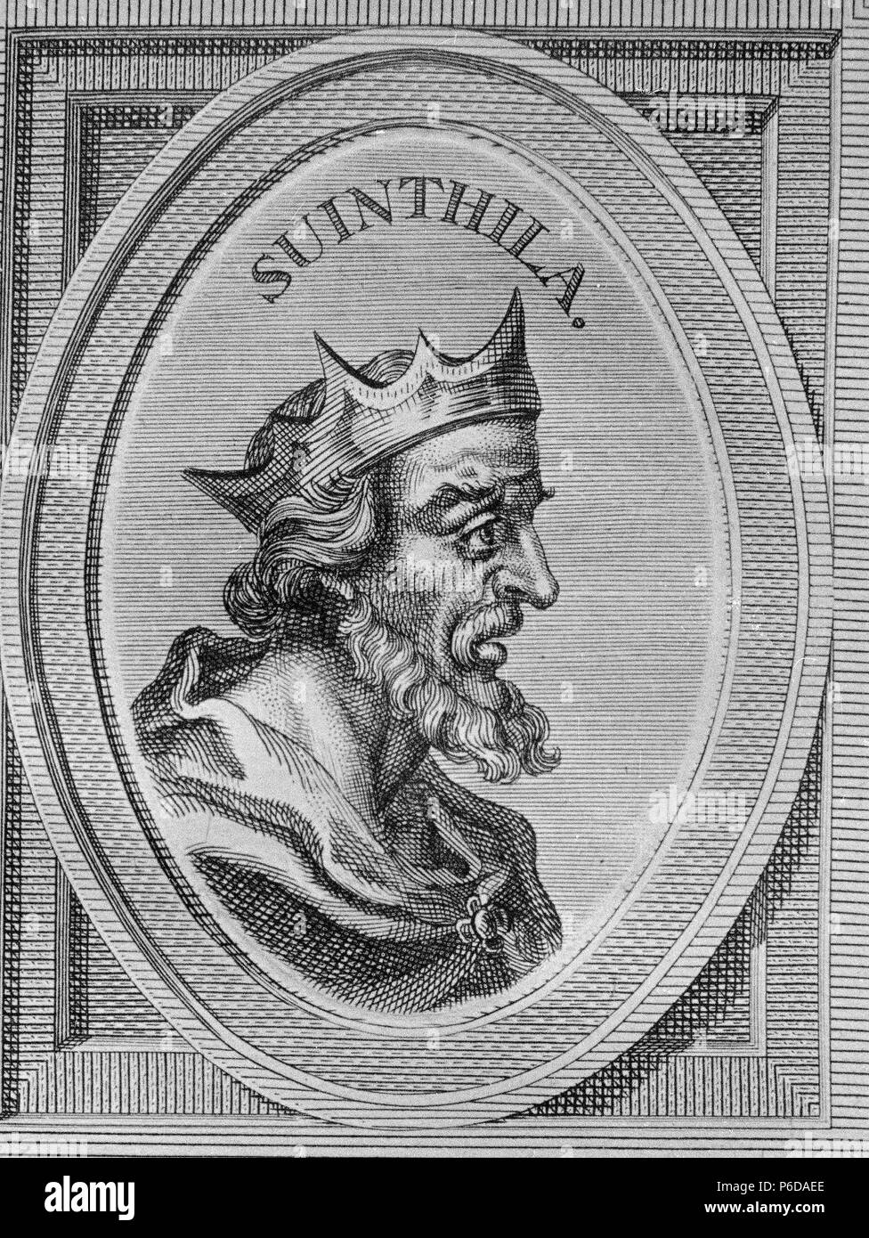 SUINTILA. REY VISIGODO DE 621 - 631. GRABADO RETRATO DE ARNOLDO ...