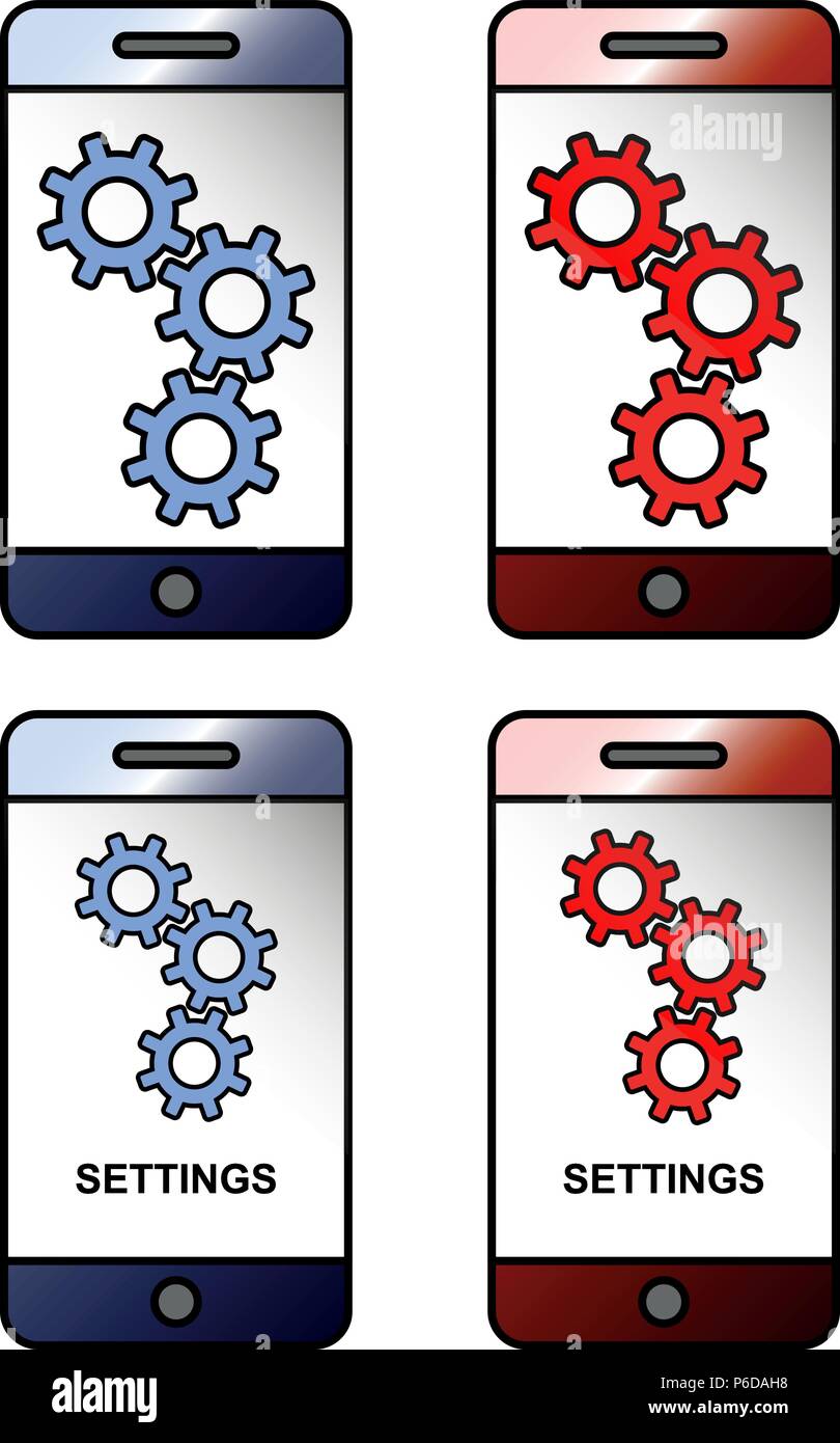 Icon set - Smartphone settings 02 Stock Vector Image & Art - Alamy