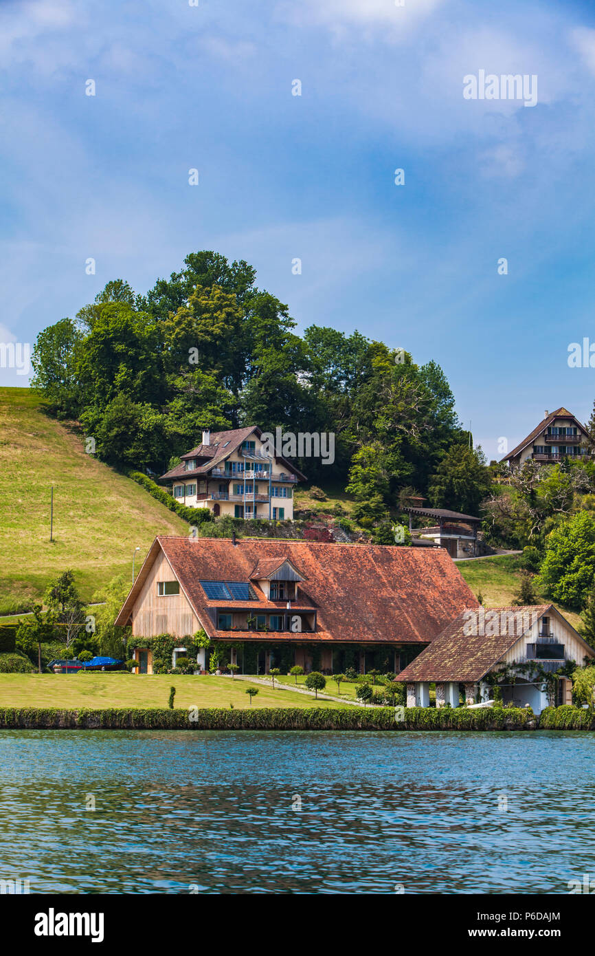 View at Town Hertenstein on Lucerne lake, Switzerland Stock Photo - Alamy