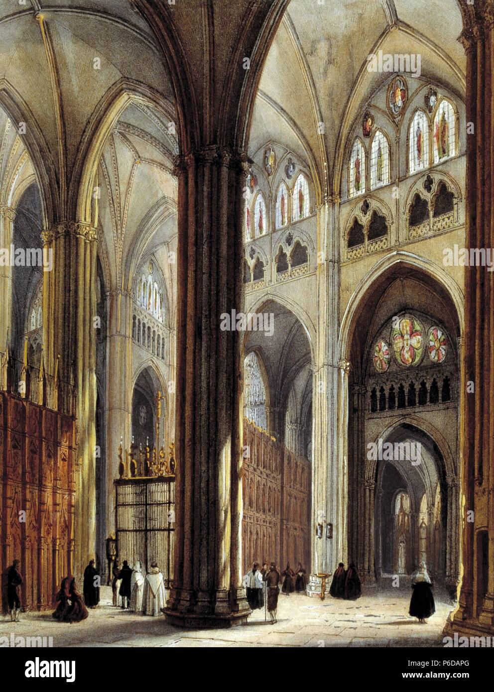 TOLEDO. CATEDRAL. INTERIOR DE LA CATEDRAL DE TOLEDO. PARIS 1839 - 1840 ...