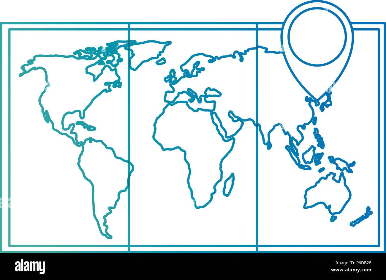 map paper with pin location vector illustration design Stock Vector ...