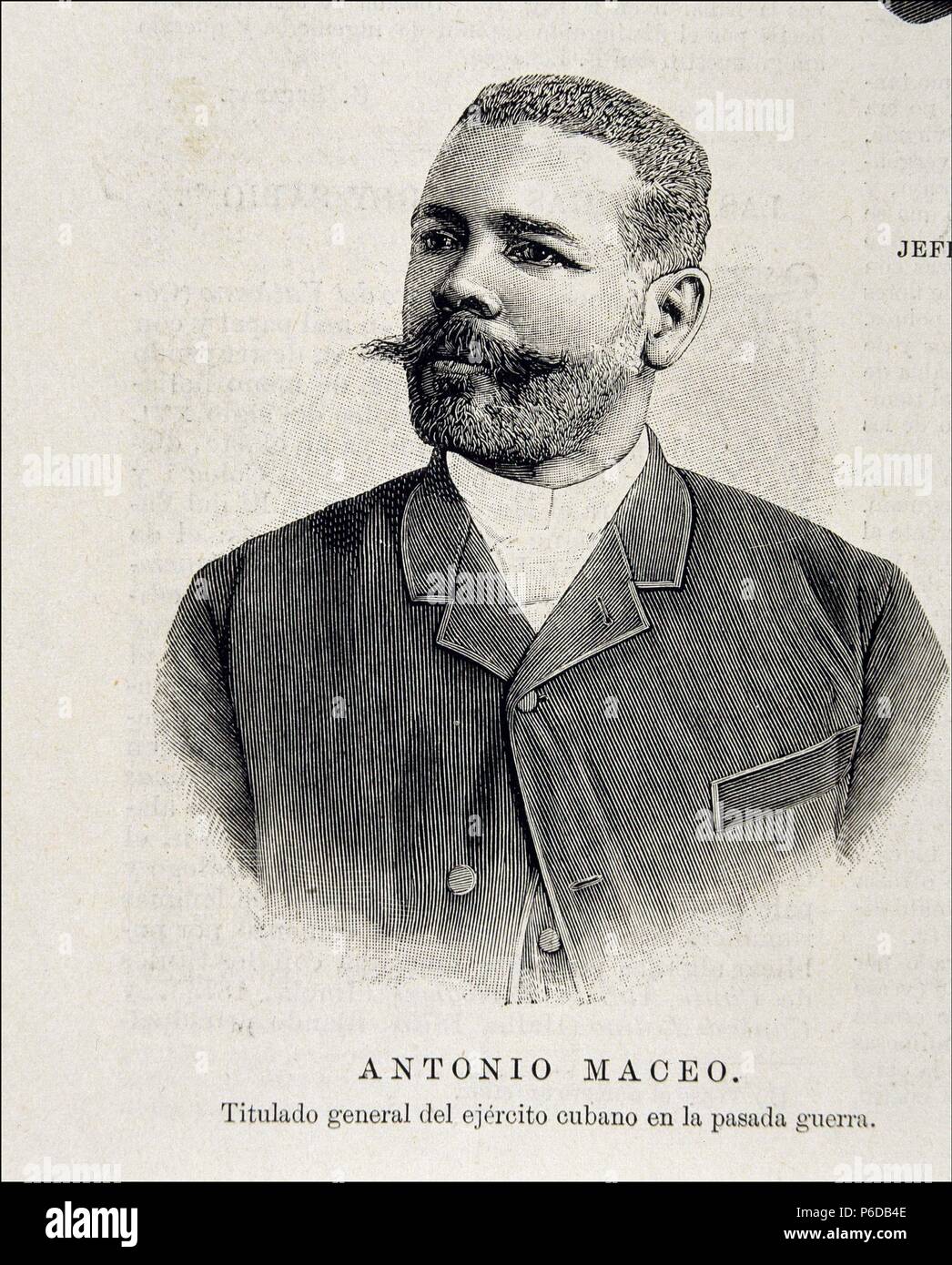 MACEO , ANTONIO. PATRIOTA CUBANO. 1845 - 1896. GRABADO RETRATO ...