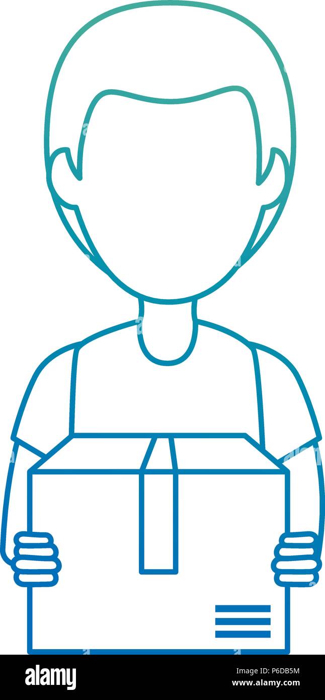 delivery worker with box avatar character vector illustration design ...