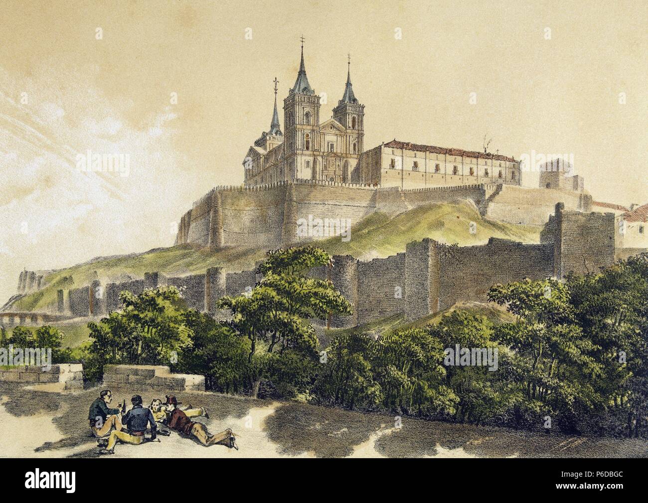 CUENCA. UCLES. MONASTERIO DE UCLES. DIBUJO DE FRANCISCO JAVIER ...