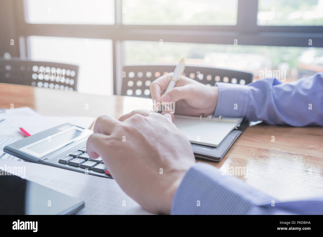 Administrator business man financial inspector and secretary making ...