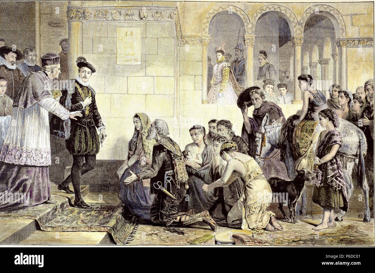 FELIPE III. REY DE ESPAÑA. MADRID 1578-1621. "LOS MORISCOS ROGANDO AL ...