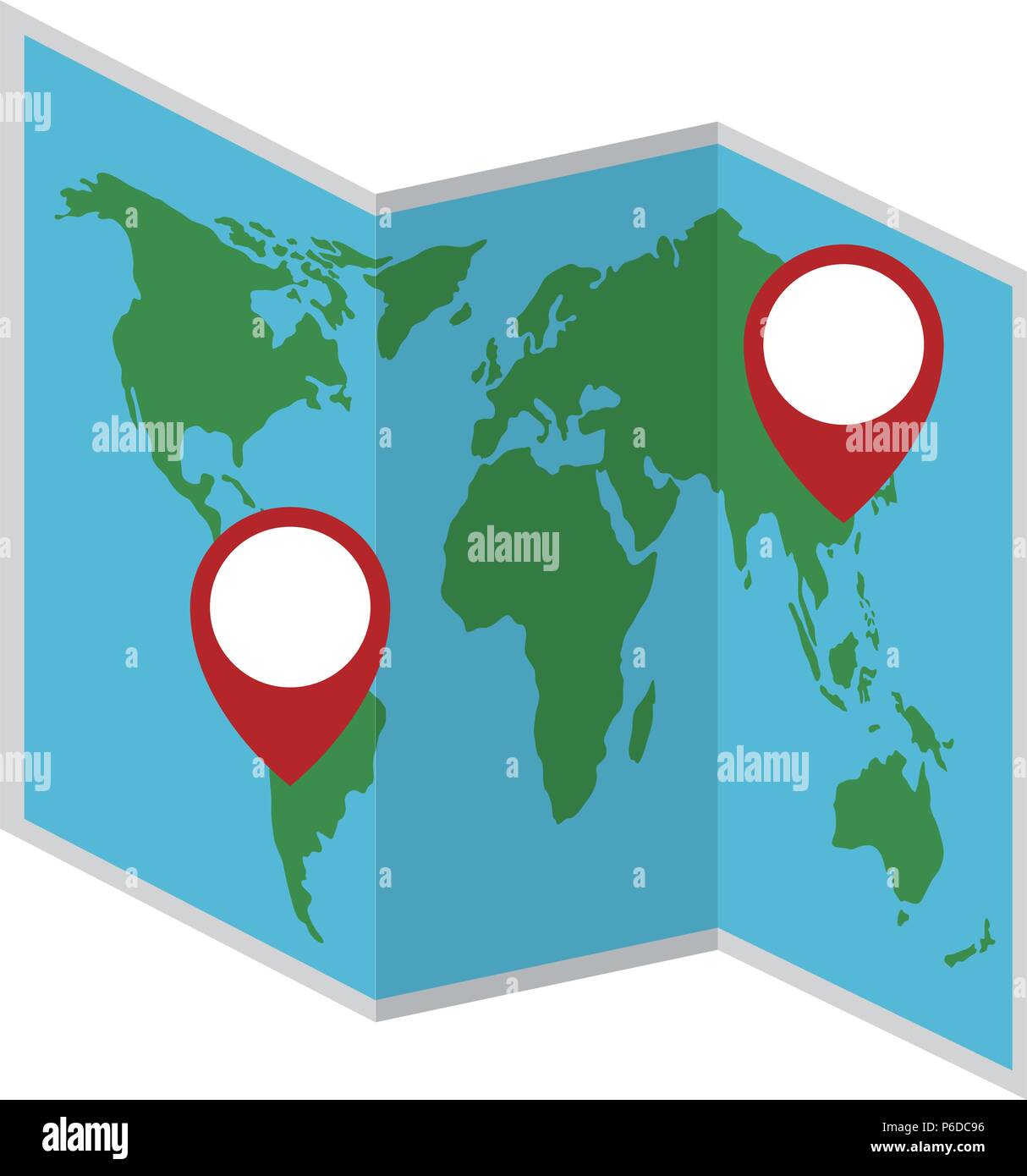 map paper with pin location vector illustration design Stock Vector ...