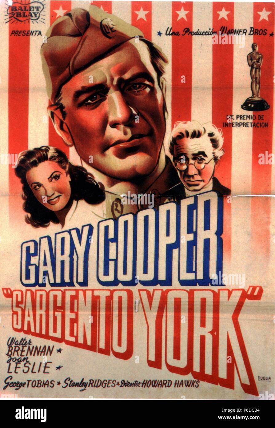 SARGENTO YORK. ACTOR : GARY COOPER. DIRECTOR : HOWARD HAWKS Stock Photo ...