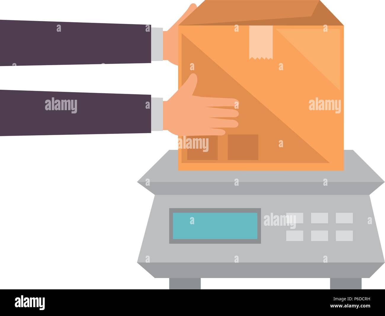 packing box carton with gramer measure weight vector illustration ...