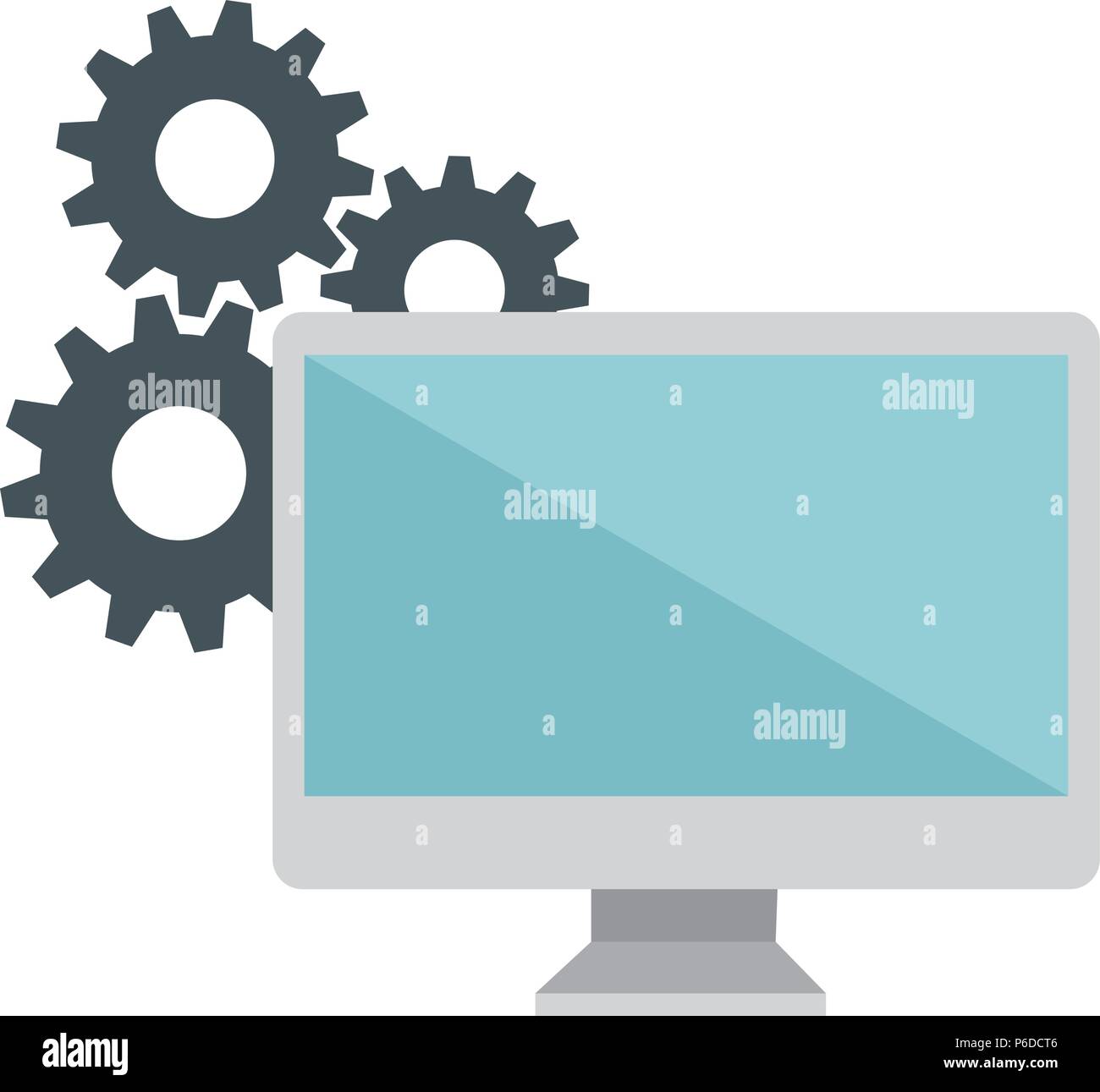 computer display with gears vector illustration design Stock Vector ...