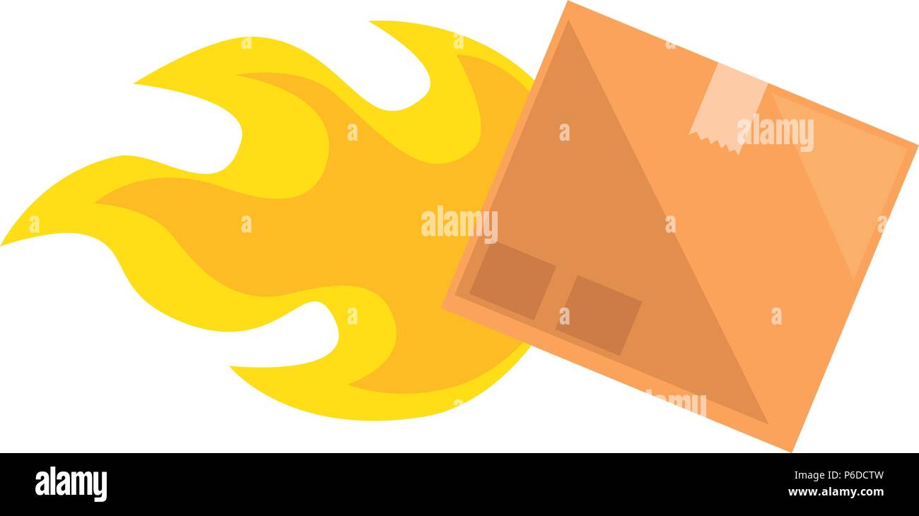 packing box carton with flame vector illustration design Stock Vector ...