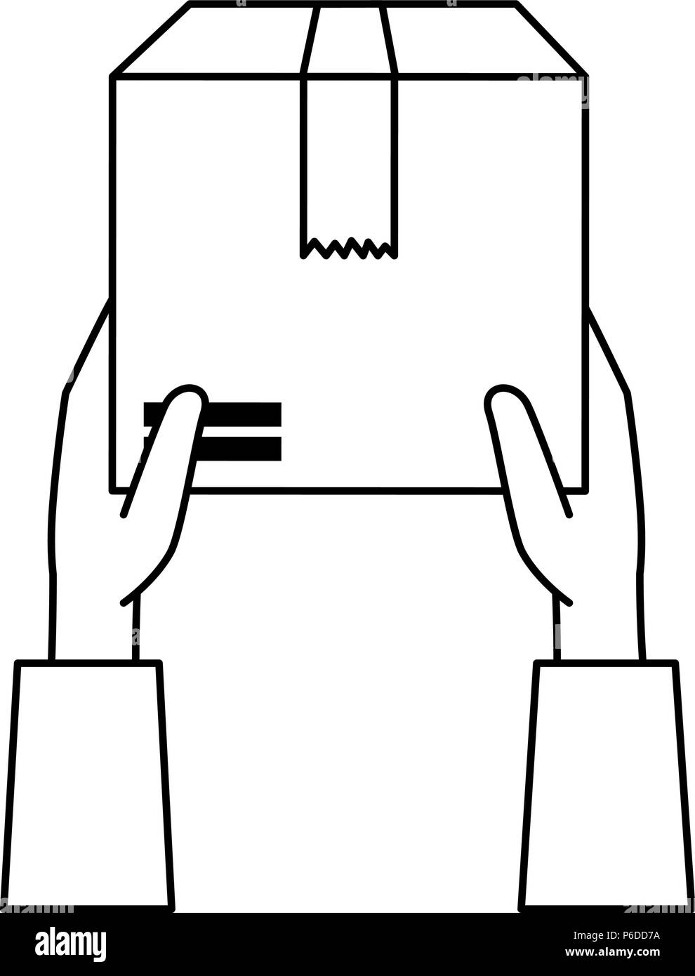 hands lifting box carton icon vector illustration design Stock Vector ...