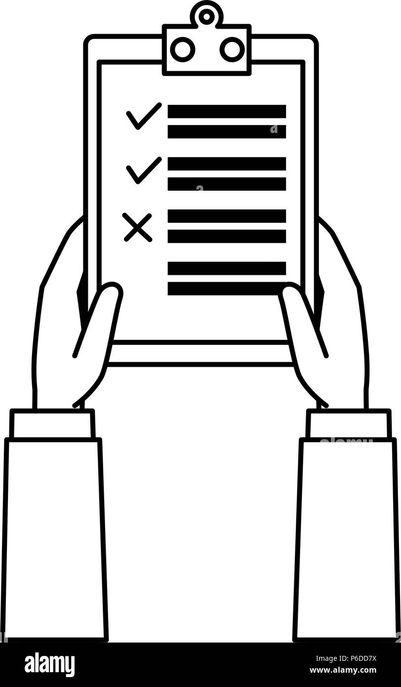hands with clipboard checklist vector illustration design Stock Vector ...