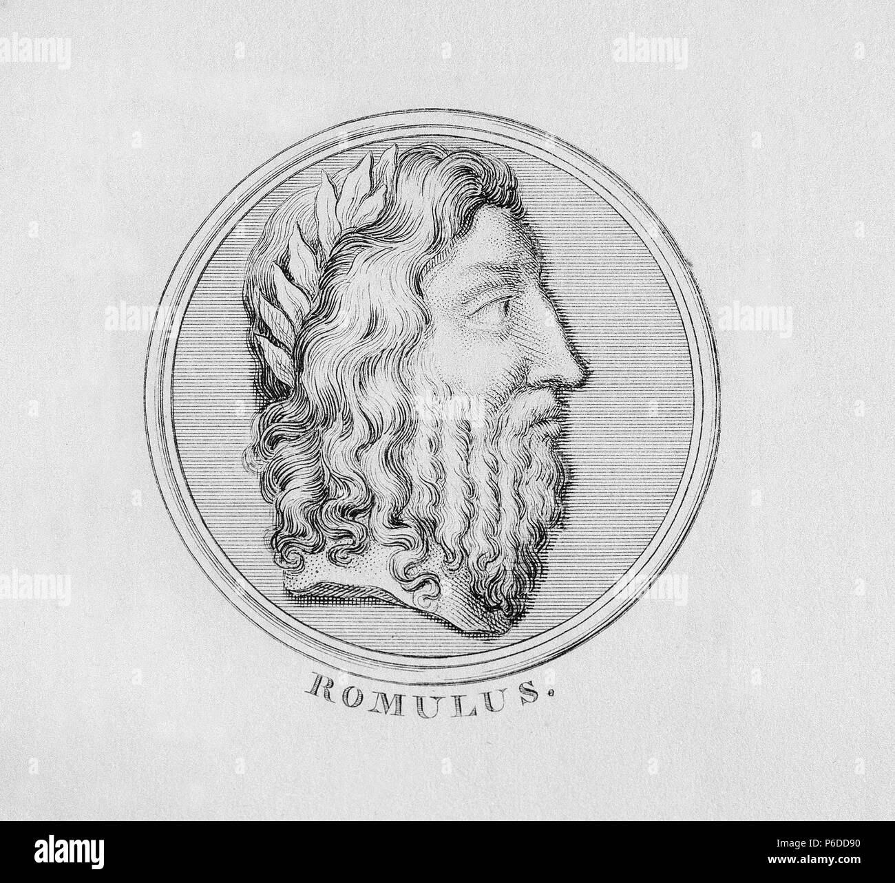 ROMULO. FUNDADOR EPONIMO Y PRIMER REY DE ROMA. GRABADO RETRATO ...