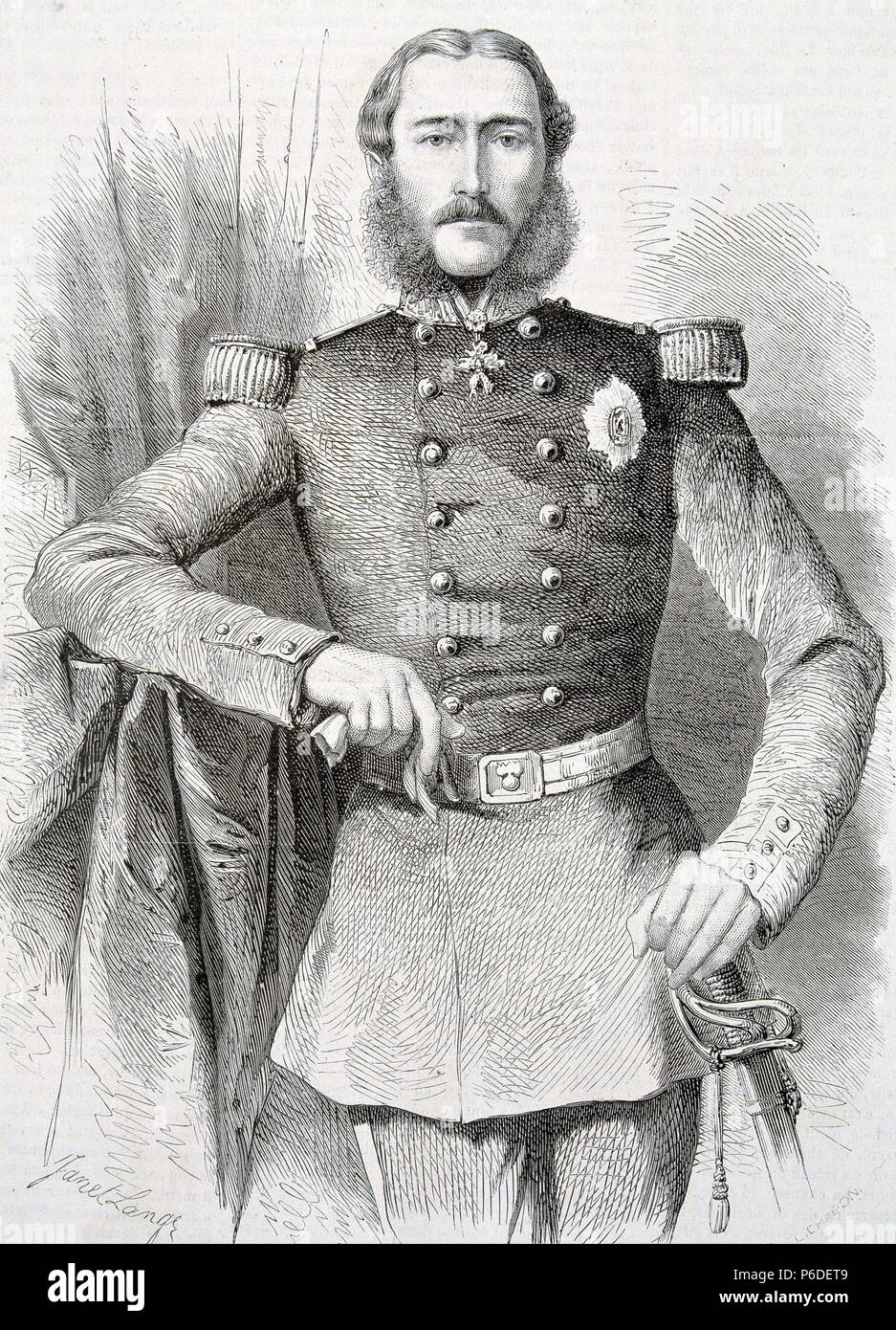 LEOPOLDO II. REY DE BELGICA. 1835 - 1909. GRABADO RETRATO Stock Photo ...