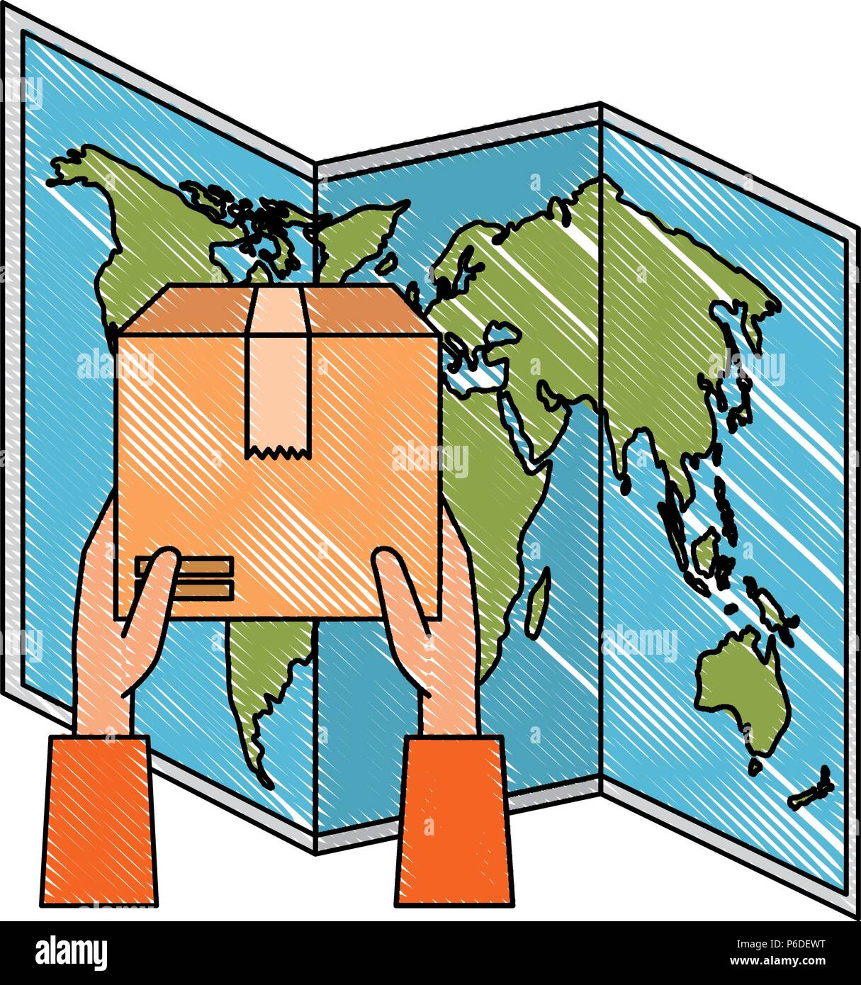 Hands moving paper Stock Vector Images - Alamy