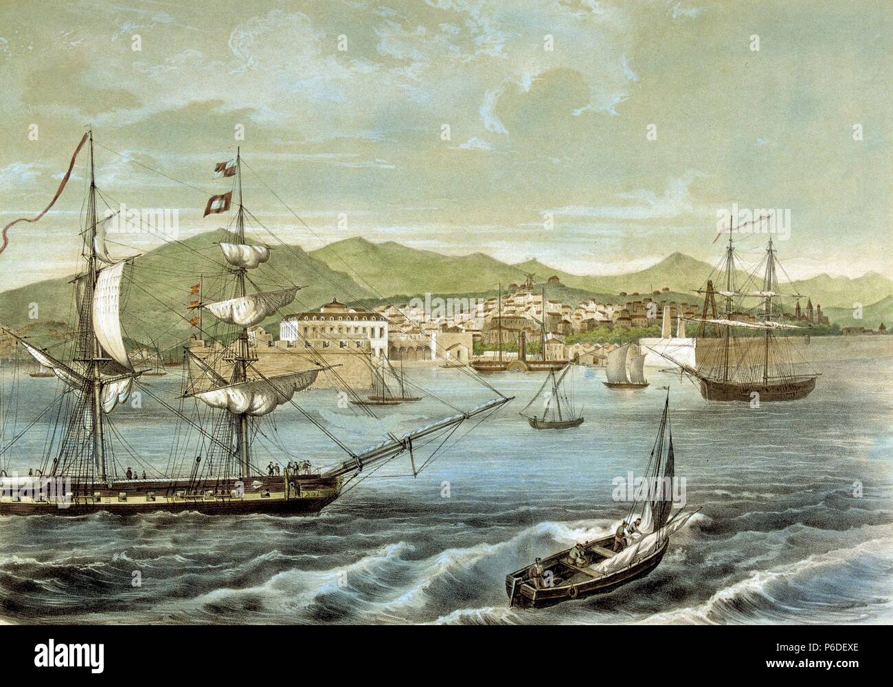 LA CORUÑA. EL FERROL. VISTA TOMADA DESDE EL MAR ENFRENTE DEL SEIJO ...