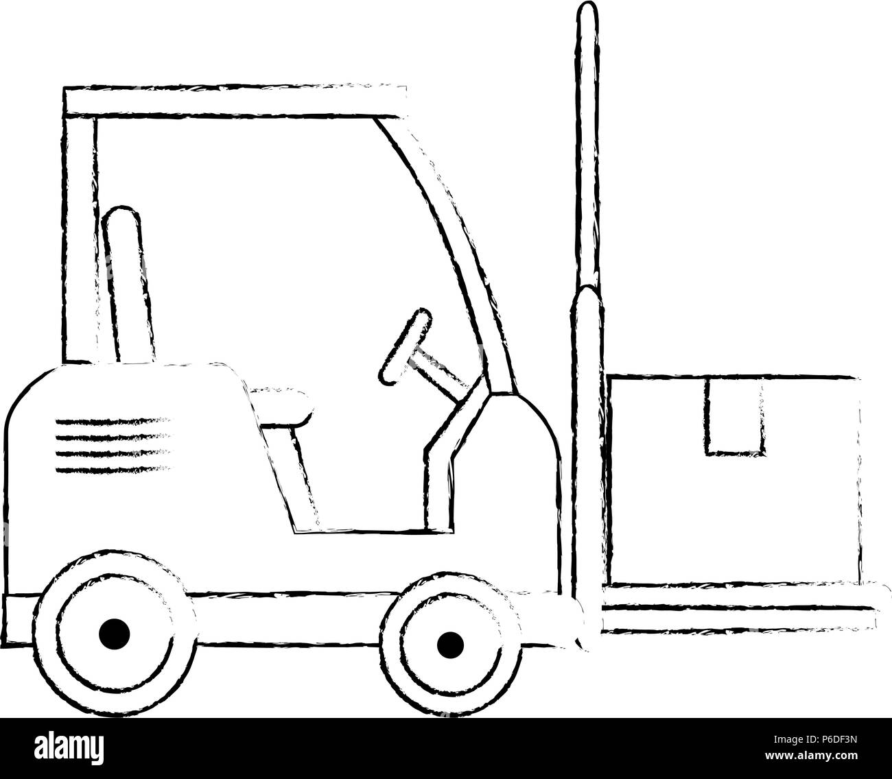 forklift vehicle with boxes Stock Vector Image & Art - Alamy