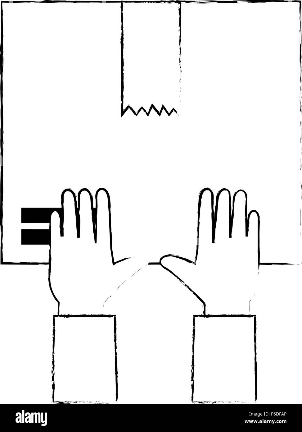 hands lifting box carton icon Stock Vector Image & Art - Alamy