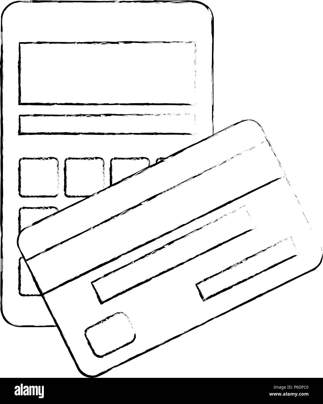 calculator math with credit card Stock Vector Image & Art - Alamy